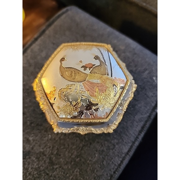 Storage & Organization | Stunning Chokin Musical Trinket Box Gold ...